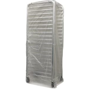 fse disposable commercial grade sheet pan/bun pan rack covers, 20.25" w x 26" d x 69" h, clear, 50 count