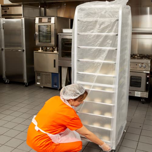 FSE Disposable Commercial Grade Sheet Pan/Bun Pan Rack Covers, 20.25" W x 26" D x 69" H, Clear, 50 Count