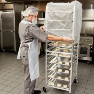 FSE Disposable Commercial Grade Sheet Pan/Bun Pan Rack Covers, 20.25" W x 26" D x 69" H, Clear, 50 Count