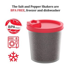 Salt and Pepper Shakers Set of 2 Moisture Proof 4.3oz Plastic Salt Shaker With Lid for Camping Picnic Outdoors Kitchen Clear Airtight Spice Jar 2 Pack - Medium