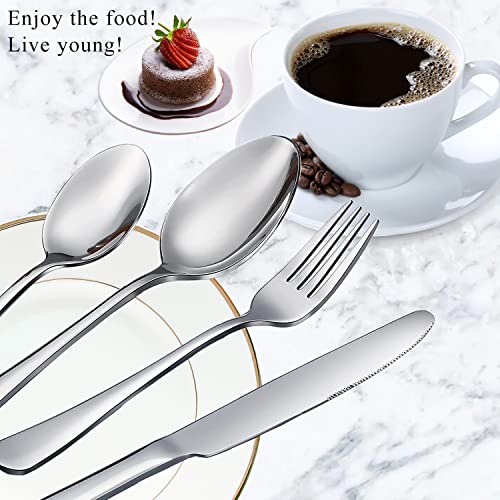 Forks,Set of 6 Top Food Grade Stainless Steel Forks Silverware Set, Dinner Forks, Flatware Forks,Cutlery Forks,8 Inches, Mirror Polished & Dishwasher Safe, New Apartment Essentials