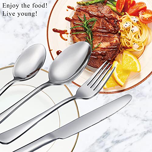 Forks,Set of 6 Top Food Grade Stainless Steel Forks Silverware Set, Dinner Forks, Flatware Forks,Cutlery Forks,8 Inches, Mirror Polished & Dishwasher Safe, New Apartment Essentials