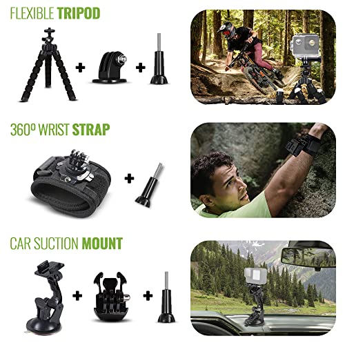 DigiNerds 50 in 1 Action Camera Accessory Kit Compatible with GoPro Hero11/10/9/8/7/6/5, GoPro Max, GoPro Fusion, Insta360, DJI Osmo Action, AKASO, and More