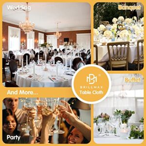 6 Pack White Round Tablecloths 120 Inch - Circle Bulk Linen Polyester Fabric Washable Table Clothes Cover for Wedding Reception Banquet Party Buffet Restaurant