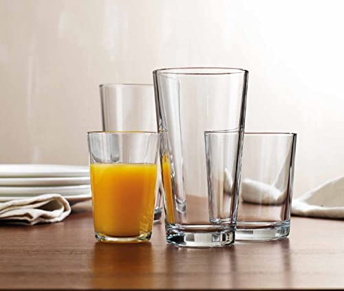 Glaver's Drinking Glasses, 12 Pc. Glass Cups, Includes 4 Highball Glasses 17 oz., 4 Rocks Glasses, 13 oz., 4 Juice Glasses, 4.5 oz., Whisky, Juice, Water, Beer, Cocktails, Dishwasher Safe.