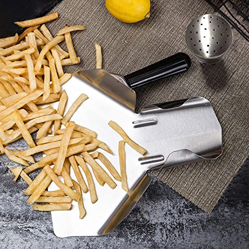 French Fry Scoop, Popcorn Scoop and Dredge Bundle, Miao'er Popcorn Scooper for Popcorn Machine, Stainless Steel, Easy to Use