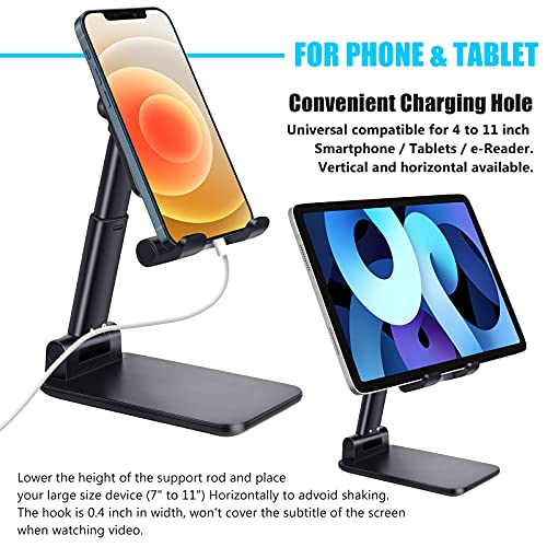 Cell Phone Stand for Desk, Angle Height Adjustable Phone Holder for Office, Compatible with iPhone 13 12 11 Pro XS Max XR 8 7 6S Plus, Samsung S20+ Note10, Tablets, Charging Accessories (2 Pack)