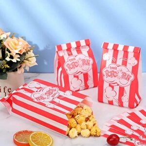 300 Pieces Paper Popcorn Bags 1 oz Nostalgic Red and White Striped Individual Popcorn Box Containers Disposable Popcorn Holder for Business Home Carnival Movie Party Supplies