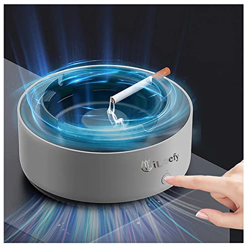 iLeefy 2 in 1 Air Purifier Multifunctional Smokeless Ashtray Air Purifier Ashtray with Filter, Best for Home Car or Office- Gray