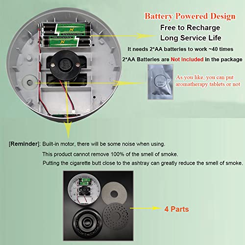 iLeefy 2 in 1 Air Purifier Multifunctional Smokeless Ashtray Air Purifier Ashtray with Filter, Best for Home Car or Office- Gray