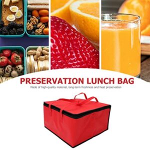 Cabilock Insulated Food Bag Pizza Delivery Bag Cake Packing Bag Insulated Grocery Shopping Bag for Camping Red