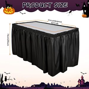 Breling 4 Pcs Black Plastic Table Skirt 29 Inches x 14 ft Disposable Table Skirt for Rectangle Table Tutu Table Skirt Plastic Tablecloth Wedding Shower Table Decor for Birthday Party Banquet