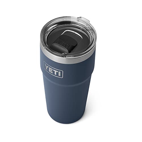 YETI Rambler 16 oz Stackable Pint, Vacuum Insulated, Stainless Steel with MagSlider Lid, Navy