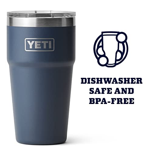 YETI Rambler 16 oz Stackable Pint, Vacuum Insulated, Stainless Steel with MagSlider Lid, Navy