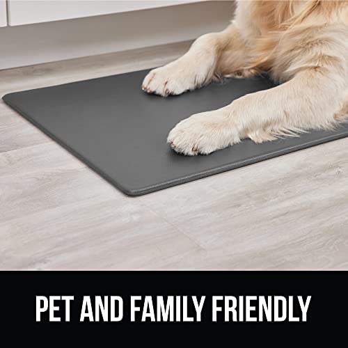 Gorilla Grip 2 Piece Anti Fatigue Cushioned Kitchen Floor Mat Set, Ergonomic Standing Office Desk Mats, Supportive Padded Memory Foam Rugs Waterproof Scratch Resistant Topside 17x29 and 17x59 Charcoal