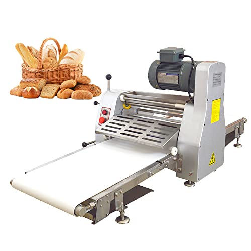 TECHTONGDA Commercial Dough Sheeter Pasta Roller Dough Press Machine Fondant Flattener Pizza Pastry Sheeter with 70.9x19.7 Conveyor Belt Bakery Equipment