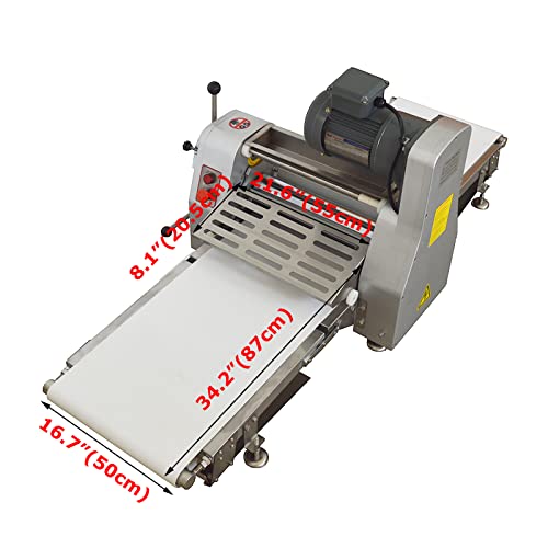 TECHTONGDA Commercial Dough Sheeter Pasta Roller Dough Press Machine Fondant Flattener Pizza Pastry Sheeter with 70.9x19.7 Conveyor Belt Bakery Equipment