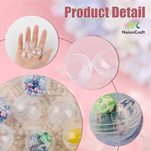 NaienCraft, Pack of 200 1 Inch Vending Machine Capsules Empty Clear Round Capsules for Prizes Gift