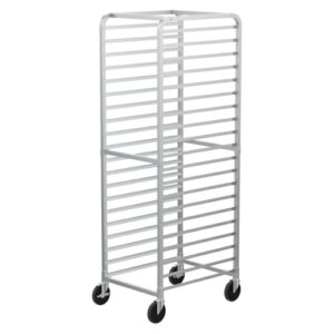 vingli upgraded 20-tier full/half sheet pan rack, aluminum bakery rack, speed rack, bakers rack with lockable wheels for home commercial kitchen, restaurant, cafeteria, dessert shop, 68.5”h