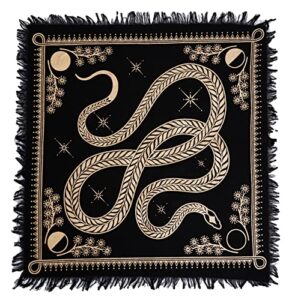 asav tarot altar cloth golden snake dragon table napkin cloth witchery supplies home decor wall art spiritual witchcraft square (24x24 inches (61x61 cm))