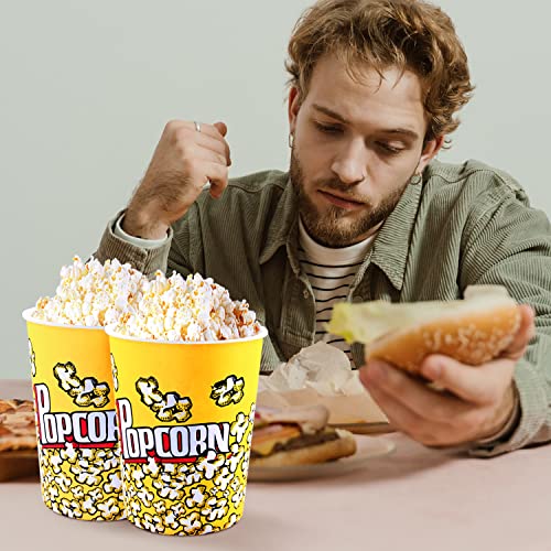 WYOMER 25 Pack 32oz Paper Popcorn Boxes Popcorn Containers Popcorn Buckets Disposable Pop Corn Tubs for Party and Movie