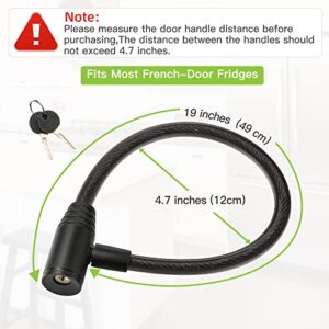 Rofio Fridge Lock, Refrigerator Lock with Keys, Childproof Lock for French Door Fridge and Cabinet