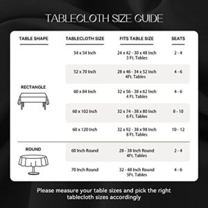 Romanstile 2 Pack Black Tablecloth 60 x 84 Inch, Rectangle Table Clothes for 4 Feet Tables - Stain and Wrinkle Resistant Washable Polyester Table Cover for Dining Table and Parties