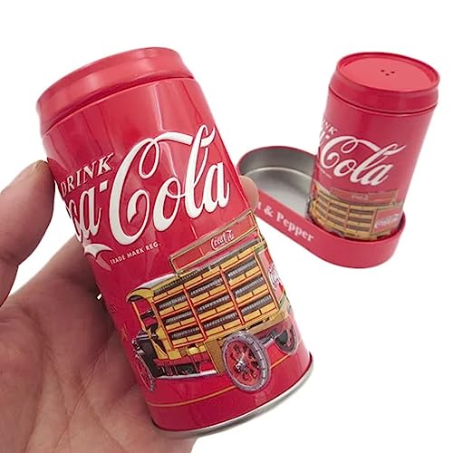 The Tin Box Company Coca Cola Salt and Pepper Set with Holder, Red (776817-12)