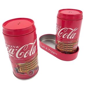 The Tin Box Company Coca Cola Salt and Pepper Set with Holder, Red (776817-12)