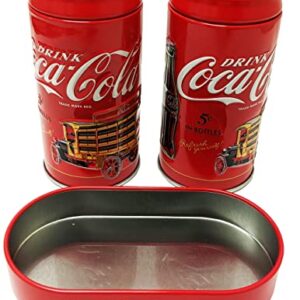 The Tin Box Company Coca Cola Salt and Pepper Set with Holder, Red (776817-12)