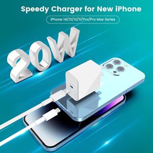 10FT iPhone 14 13 12 Fast Charger - [Apple MFi Certified] - 2-Pack 20W USB C Wall Charger Block with 2X Long Type-C to Lightning Cable for iPhone 14 Pro Max/14 Pro/13 Pro Max/13 Pro/12 Mini/11/X,iPad