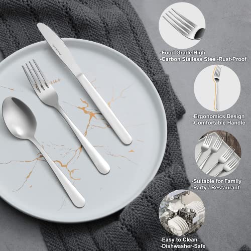 24 Pieces Dinner Forks, Bestdin Food Grade Stainless Steel Forks Silverware, Forks Set of 24 Use for Home Kitchen Restaurant, 7.1 Inches Flatware Silverware Forks, Mirror Polished & Dishwasher Safe