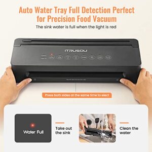 Automatic Vacuum Sealer Machine, ITRUSOU 95kPa Food Vacuum Sealer, Built-in Cutter 10 IN 1 Vacuum Air Sealing with 10PCS Free Bag