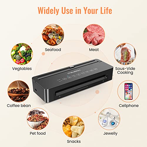 Automatic Vacuum Sealer Machine, ITRUSOU 95kPa Food Vacuum Sealer, Built-in Cutter 10 IN 1 Vacuum Air Sealing with 10PCS Free Bag