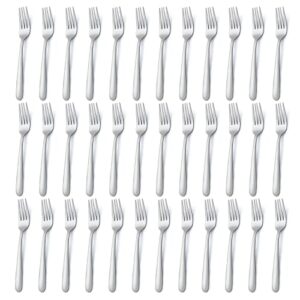 36 pieces dinner forks set (8 inch), pleafind forks silverware, stainless steel forks, silverware forks, mirror polished fork set, small forks for home, kitchen, restaurant, dishwasher safe