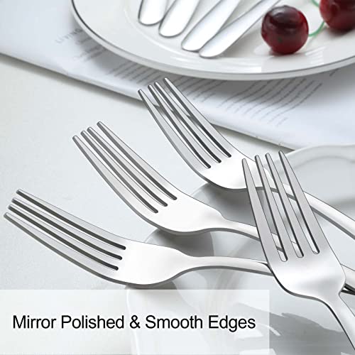 36 Pieces Dinner Forks Set (8 inch), Pleafind Forks Silverware, Stainless Steel Forks, Silverware Forks, Mirror Polished Fork Set, Small Forks for Home, Kitchen, Restaurant, Dishwasher Safe