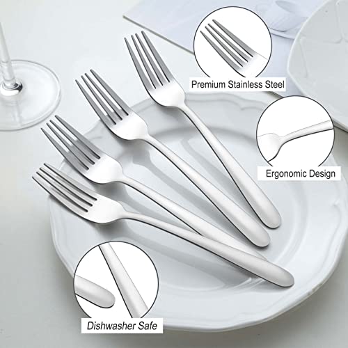 36 Pieces Dinner Forks Set (8 inch), Pleafind Forks Silverware, Stainless Steel Forks, Silverware Forks, Mirror Polished Fork Set, Small Forks for Home, Kitchen, Restaurant, Dishwasher Safe