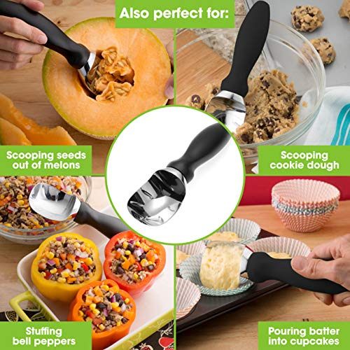 Spring Chef Ice Cream Scoop and Medium Cookie Scoop Bundle - Black