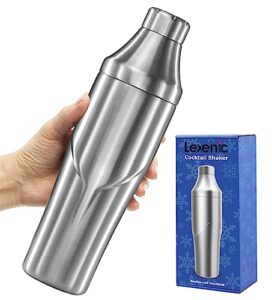 lexenic 24oz vacuum insulated cocktail shaker - perfect for martini, margarita - leak-proof design and built-in strainer for effortlessly impressive drinks - premium stainless steel drink shaker