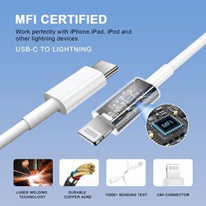 iPhone 11 12 13 Pro Max Fast Charger,[Apple MFi Certified] 2Set 20W USB-C Power Adapter Rapid Wall Charger Block with 10FT Long USB-C to Lightning Charging Cord for iPhone14 13 12 11 Pro Max Xs Xr X 8