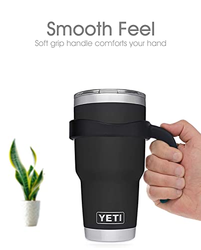 Fking Tumbler Handle for Yeti 30 oz Rambler Cup, Reaplacment Holder Grip for Rtic Mug, Sic, Ozark Trail and more Tumbler Mugs, BPA FREE (Black)