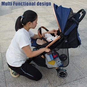 Mdgbgm Side Sling Stroller Organizer,Universal Stroller Mesh Cargo Net and Organizer Extra Stroller Storage Space,Non Slip and Adjustable Straps（Black）