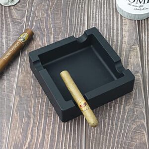 Outdoor Cigar Ashtrays Unbreakable Large Ring Gauge Silicone Ashtrays for Patio/Outside/Indoor/Home Decor with 4 Rest Cigar Holder Ash Tray Minimalistic