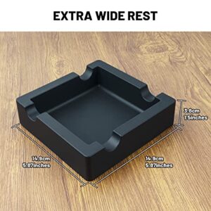 Outdoor Cigar Ashtrays Unbreakable Large Ring Gauge Silicone Ashtrays for Patio/Outside/Indoor/Home Decor with 4 Rest Cigar Holder Ash Tray Minimalistic