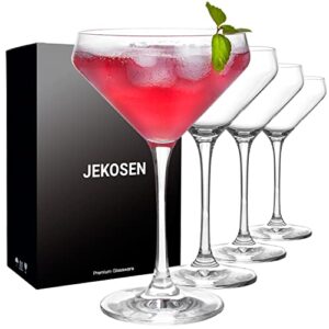 jekosen crystal martini cocktail glasses 11 ounce set of 4 with premium gift box premium strong lead-free clear