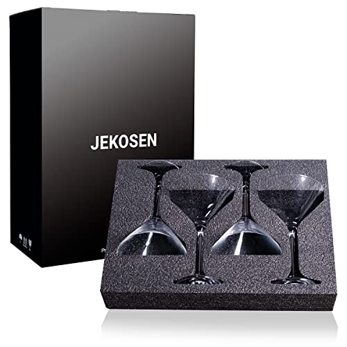 JEKOSEN Crystal Martini Glasses Gift Box 9 Ounce Set of 4 Cocktail Glasses Premium Strong Lead-Free Clear