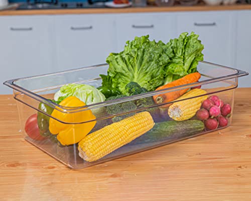 luston 6-Pack Polycarbonate Food Pan,Full Size, 6" Deep,clear,NSF