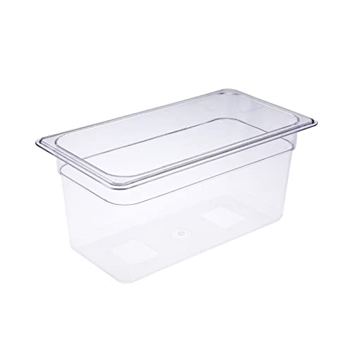 luston 6-Pack Polycarbonate Food Pan,1/3 Size, 6" Deep,clear,NSF