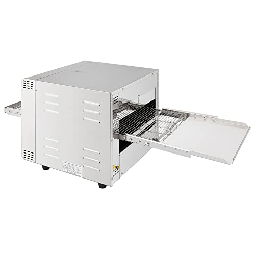 VEVOR Conveyor Commercial Pizza Oven, Belt Adjustable Heat and Speed Stainless Steel Countertop Kitchen Toaster Oven with 50-300 °C /122-572°F Temperature Range for Bakery Western Restaurant.