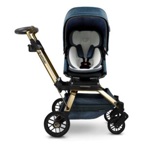 orbit baby g5 stroller - mélange navy fabric - gold frame